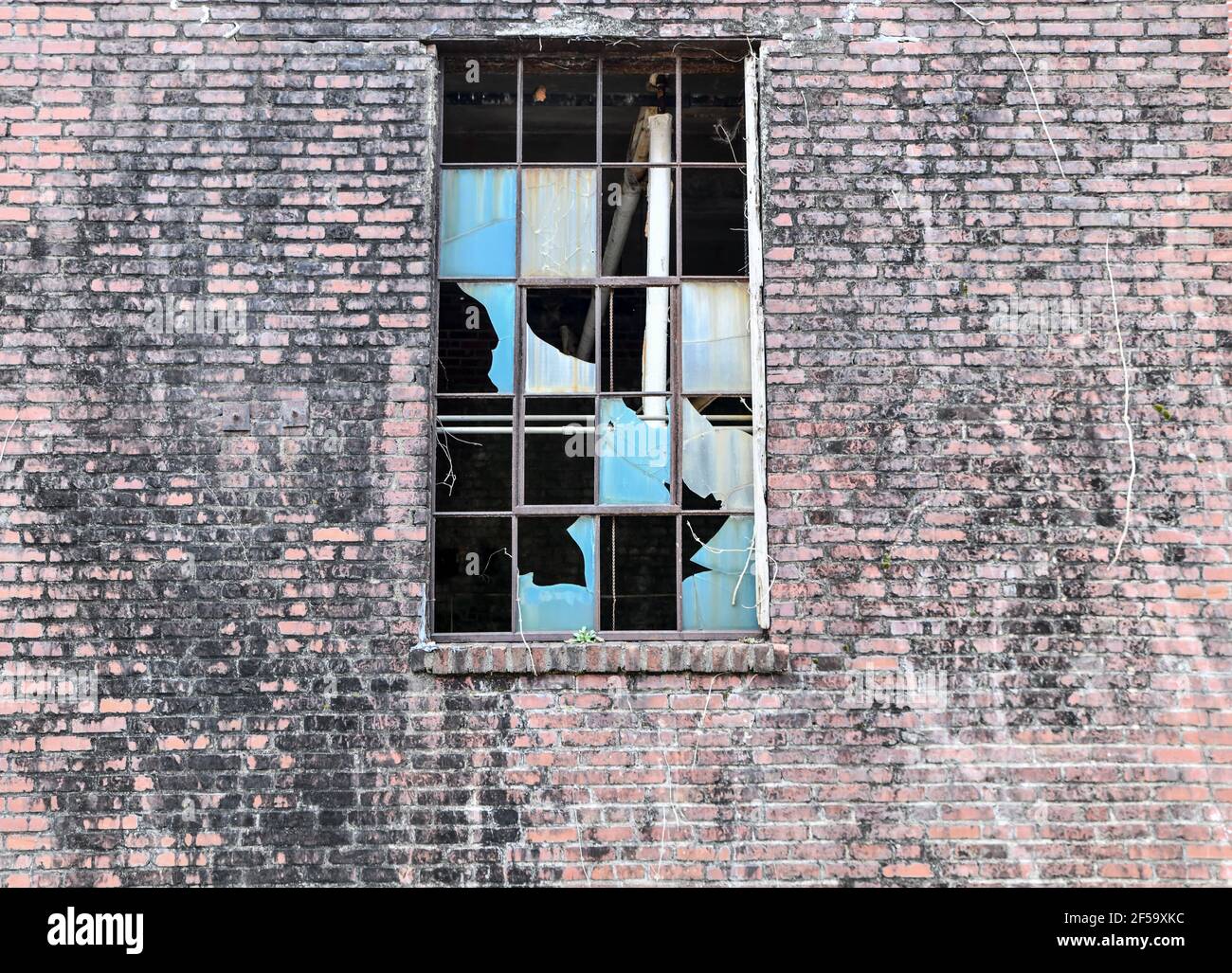 weathered old broken window in abandoned building Stock Photo - Alamy