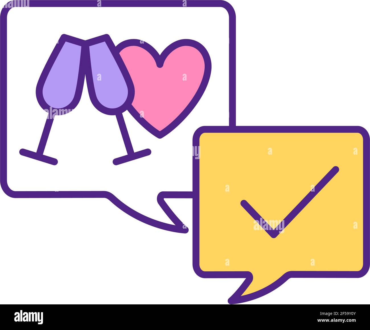 Cartoon couple on first date Stock Vector Images - Alamy