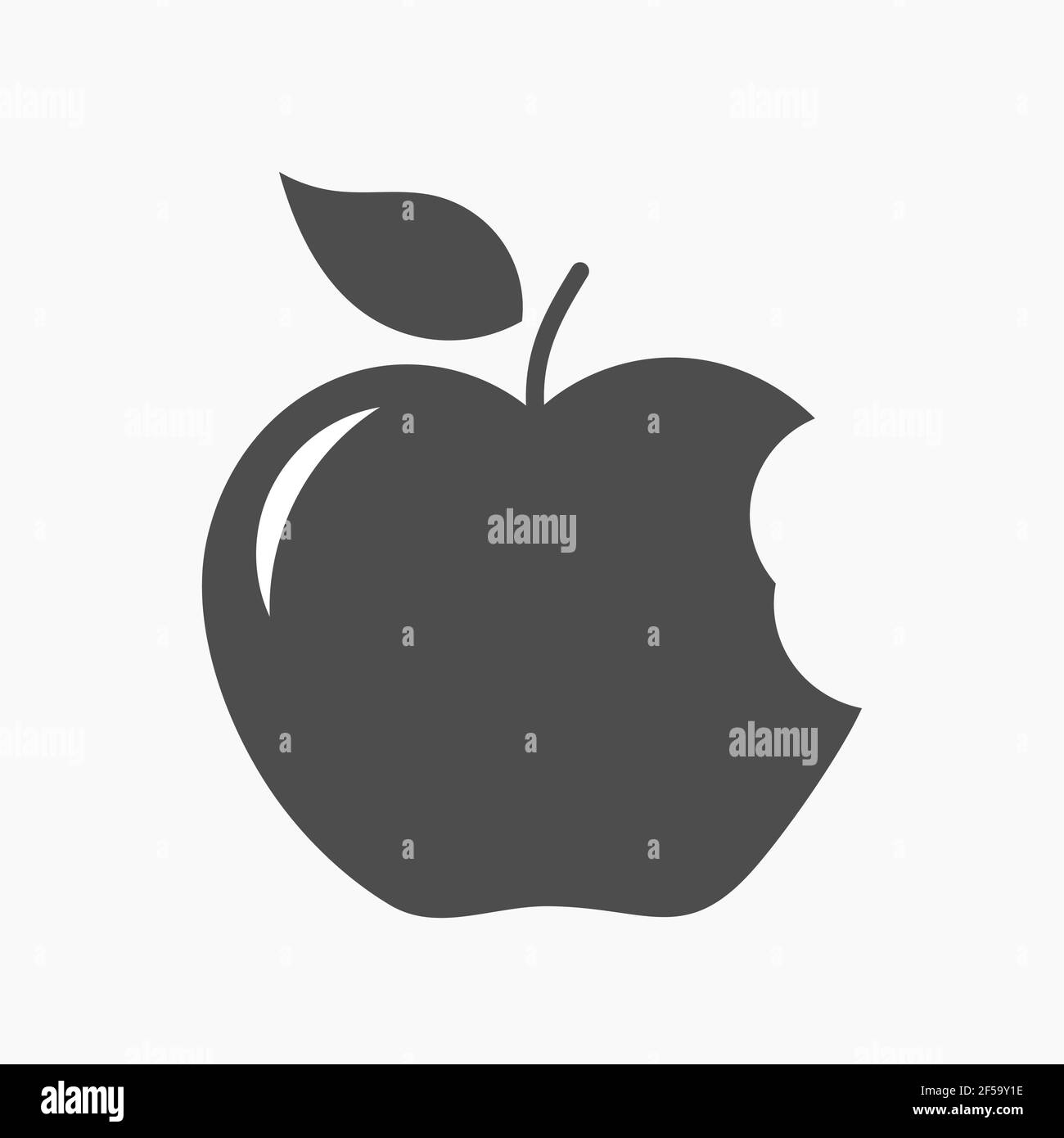 Bitten apple icon. Vector illustration Stock Vector Image & Art - Alamy