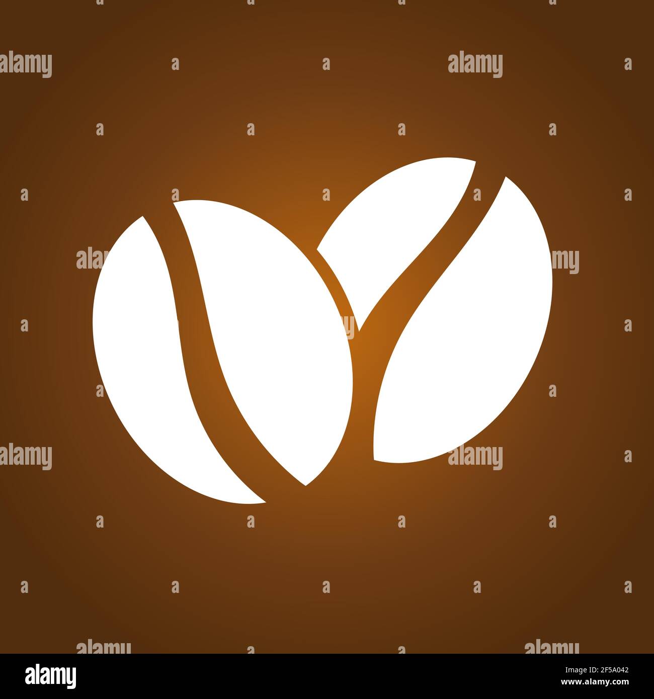 White coffee beans shape on brown background vector Stock Vector Image ...