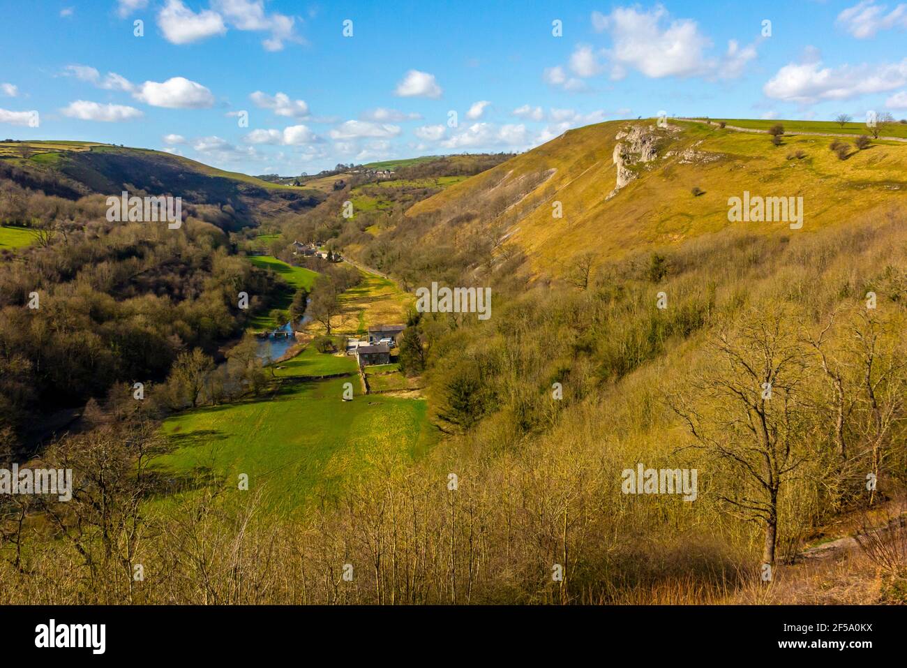 Early spring sunshine at Monsal Head a popular viewpoint in the Peak ...