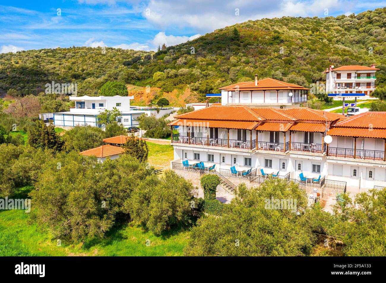Aerial landscape with country house drone hi-res stock photography and ...