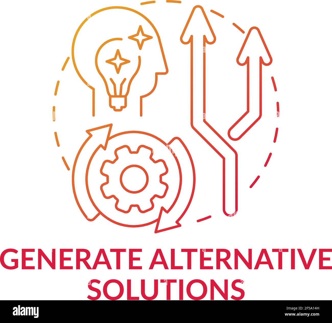 Generate alternative solutions red gradient concept icon Stock Vector Image & Art - Alamy