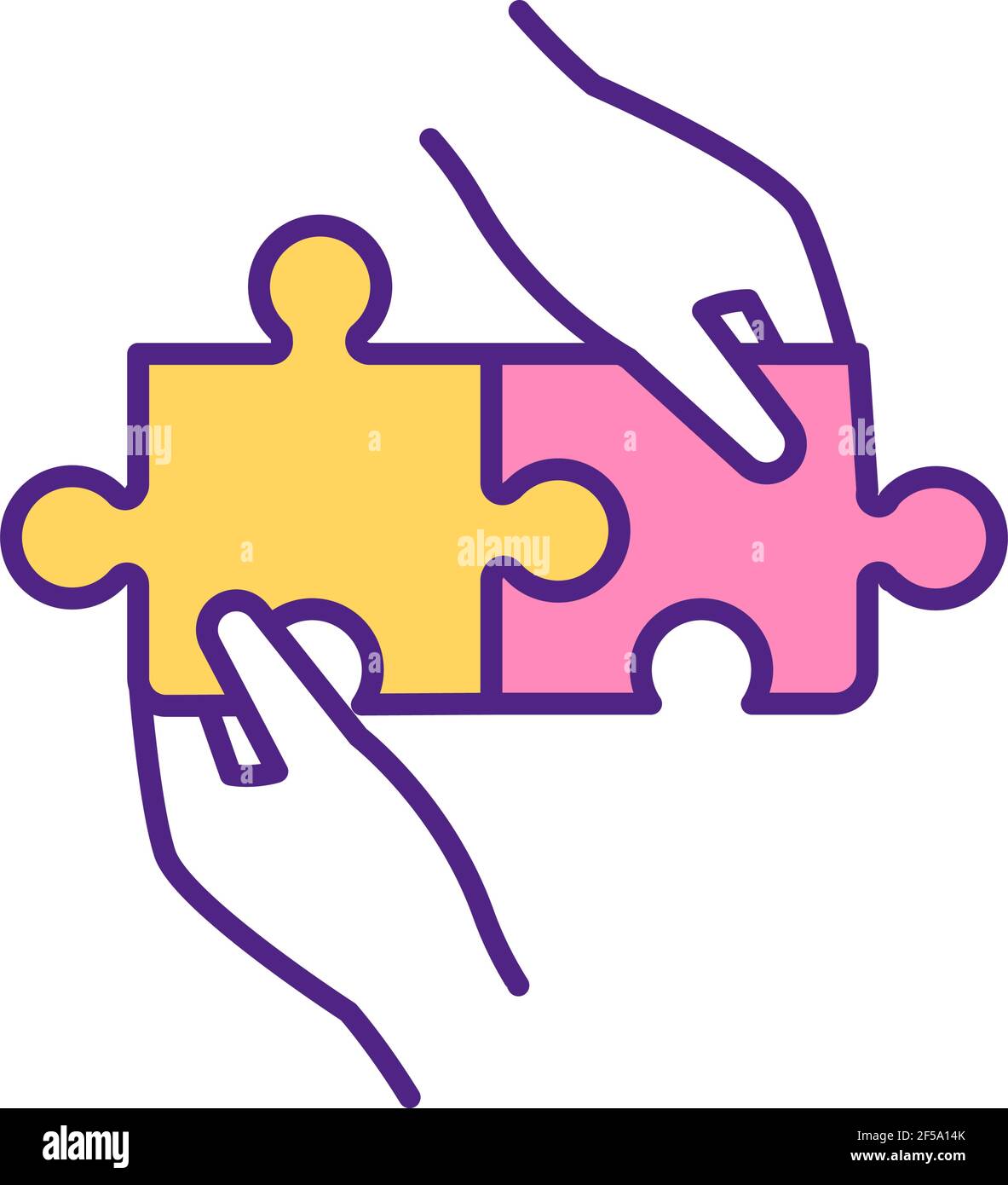 Perfect match of two puzzles RGB color icon Stock Vector Image & Art ...