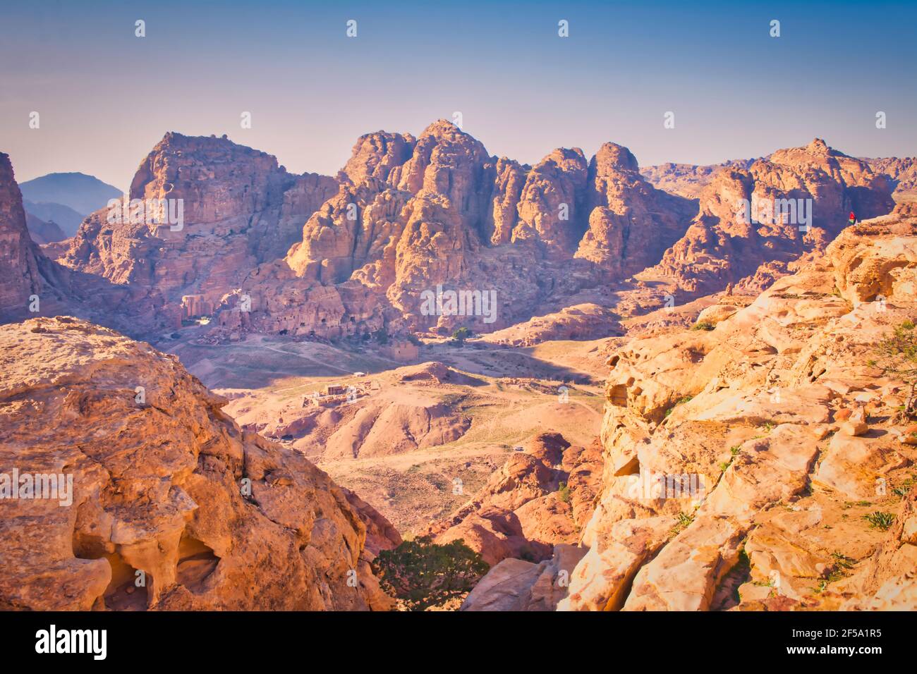 Landscape and nature of Petra, Jordan during High Place of Sacrifice ...