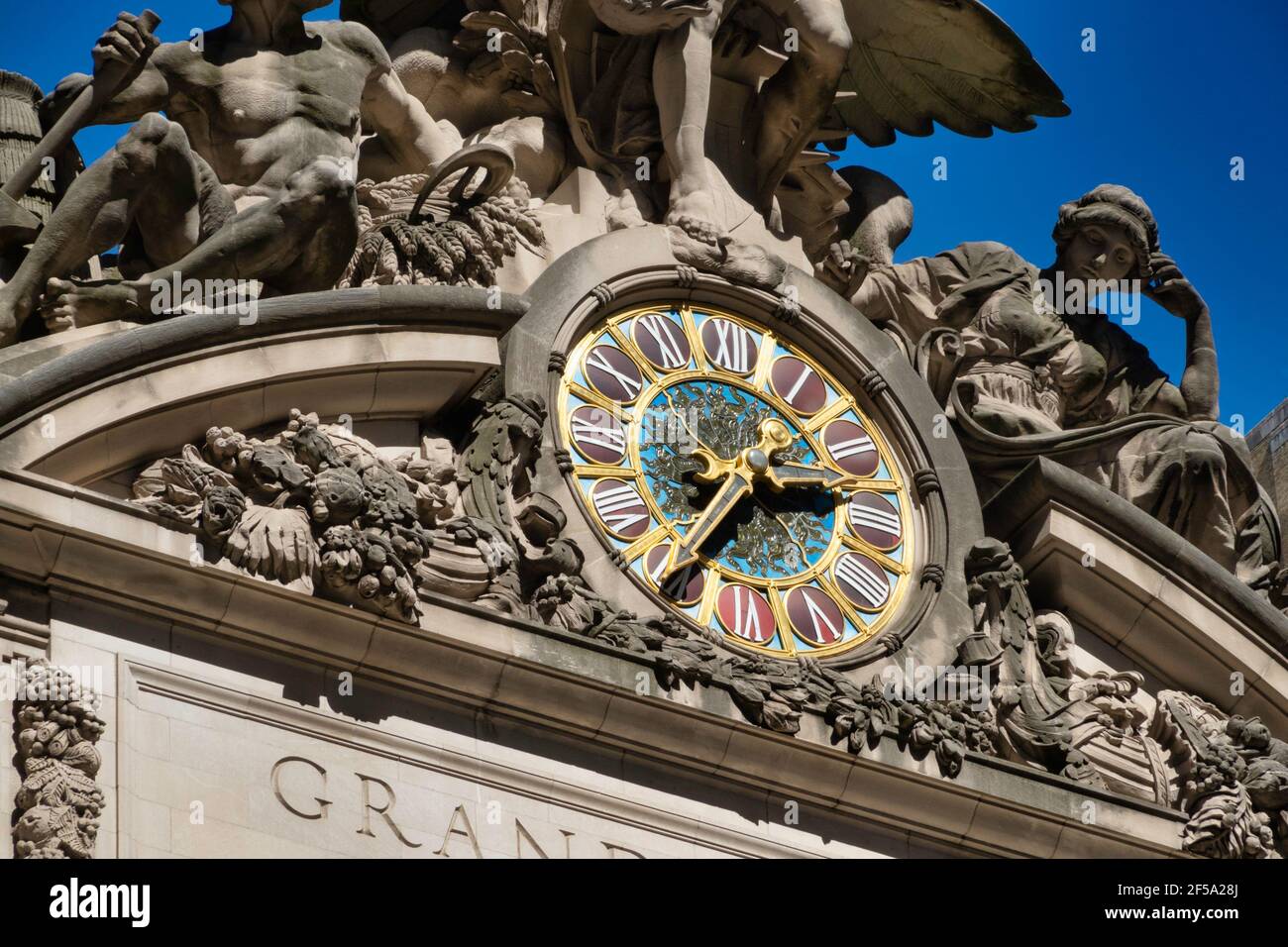 The facade of Grand Central Terminal features a transportation ...