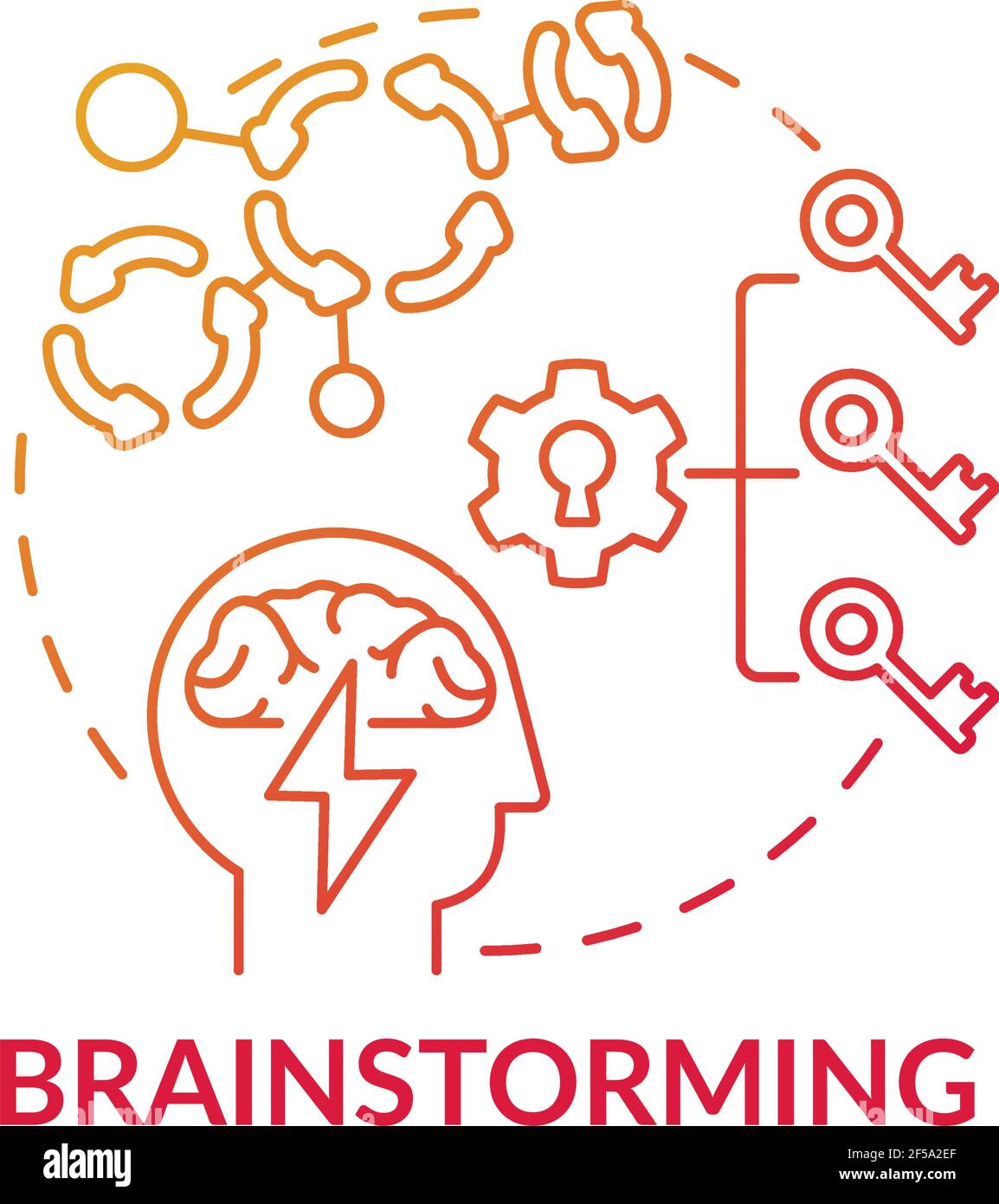 Brainstorming red gradient concept icon Stock Vector Image & Art - Alamy