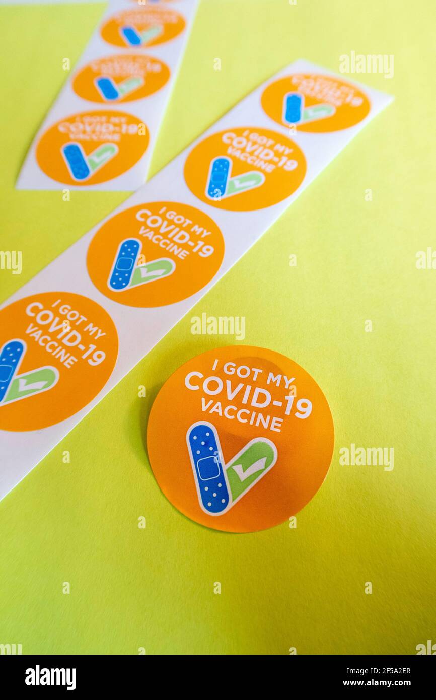 "I got my COVID-19 vaccine" stickers, United States Stock Photo - Alamy