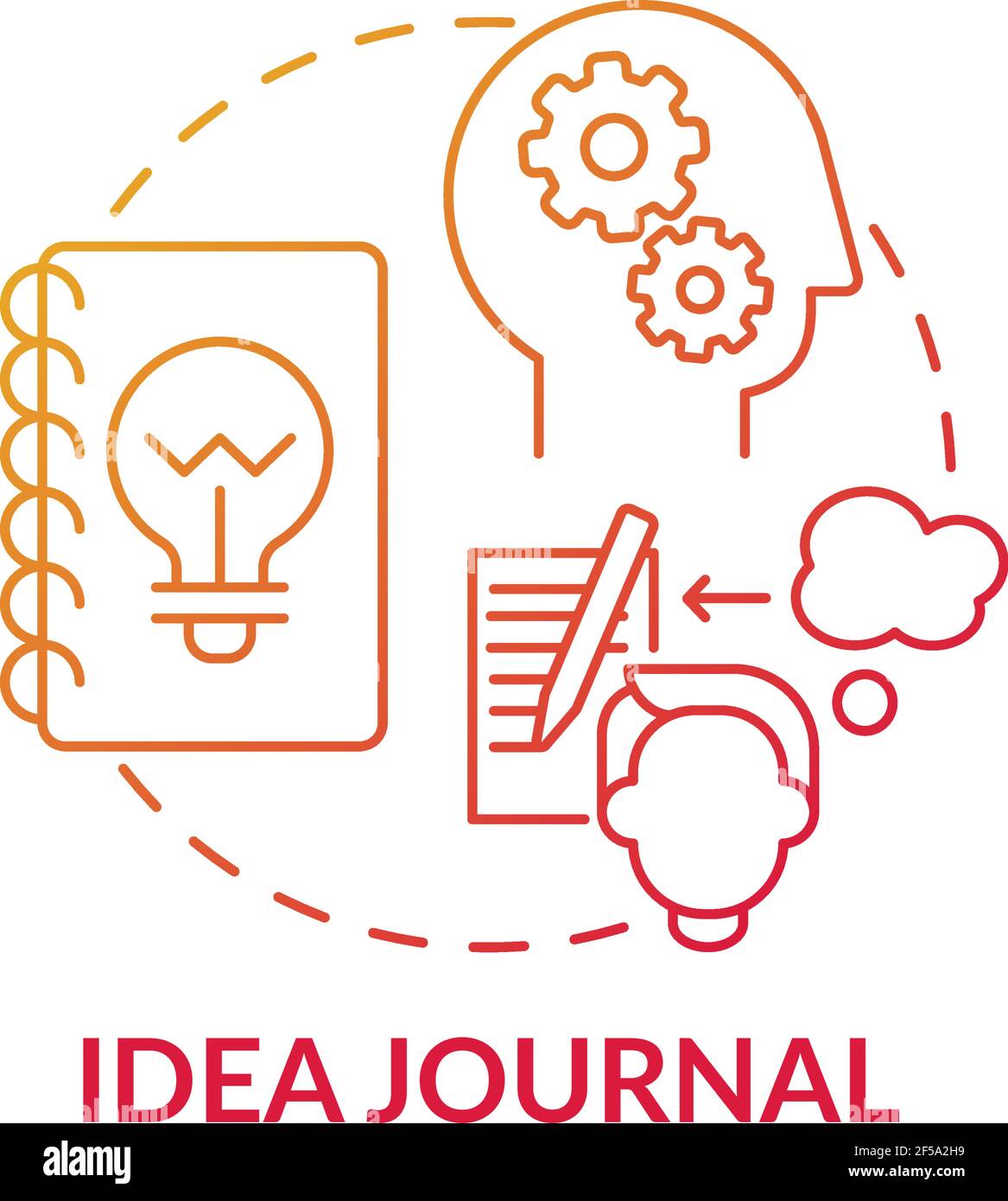 Idea journal red gradient concept icon Stock Vector Image & Art - Alamy