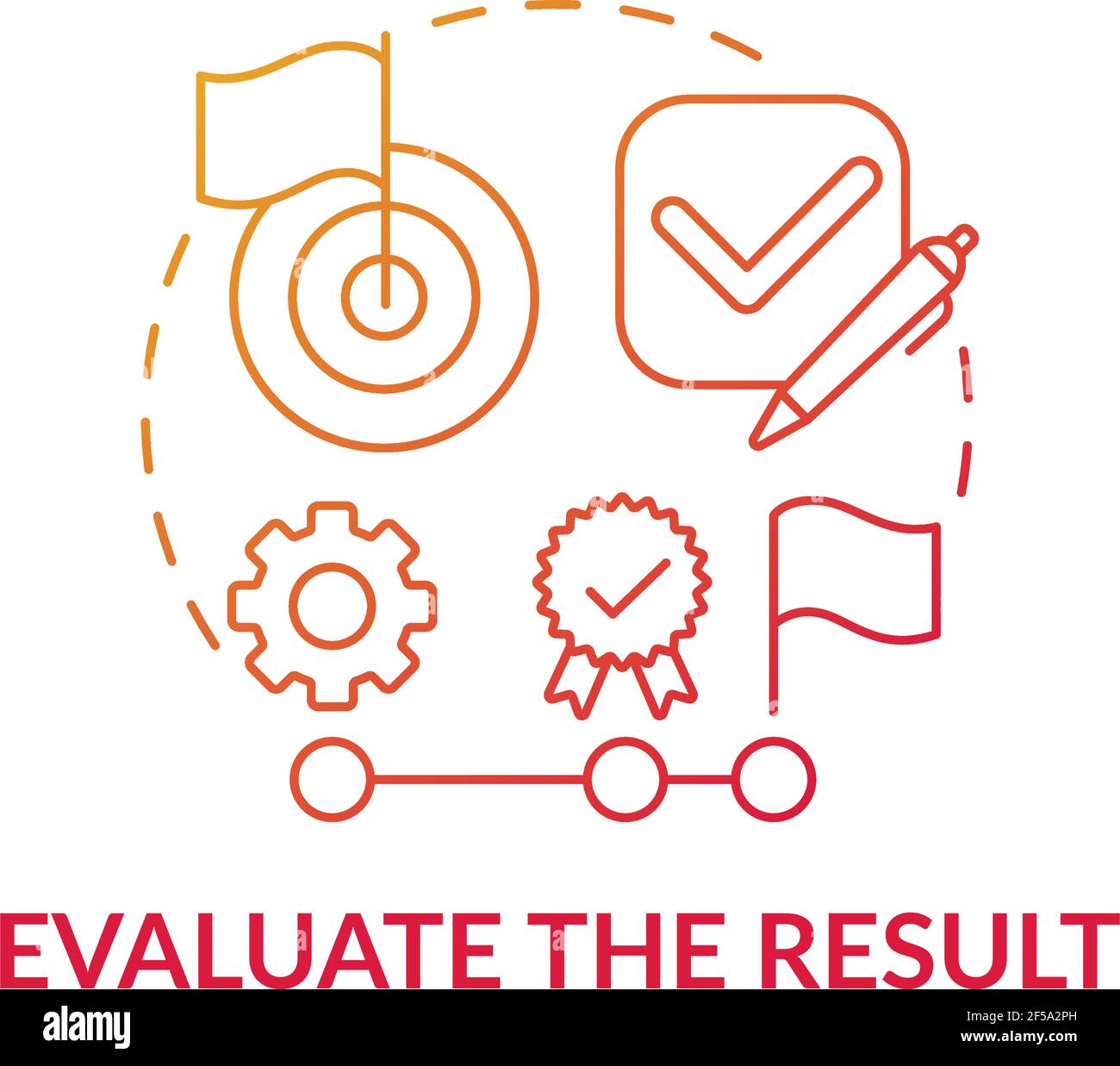 Evaluate the result red gradient concept icon Stock Vector Image & Art - Alamy