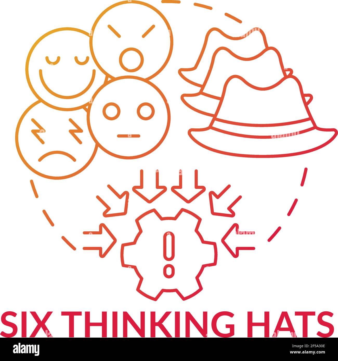 Six thinking hats red gradient concept icon Stock Vector Image & Art ...