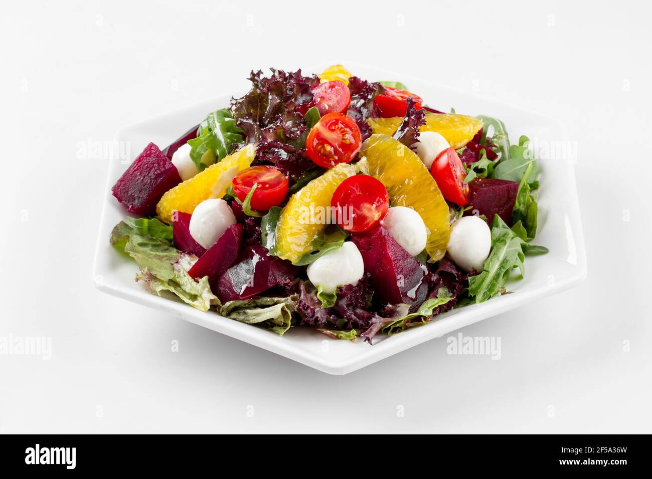 Isolated beetroot and mozzarella salad on white Stock Photo - Alamy