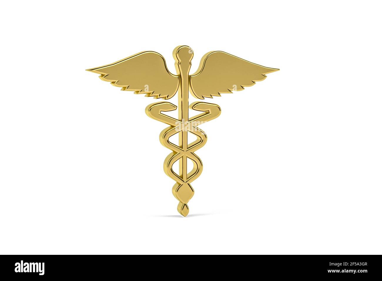 Golden 3d medical logo icon isolated on white background - 3D render ...