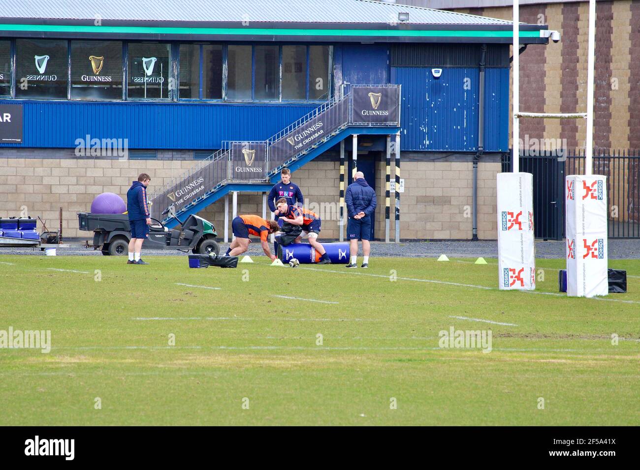 Edinburgh Rugby Team Squad Training Outside Murrayfield Stadium Stock ...