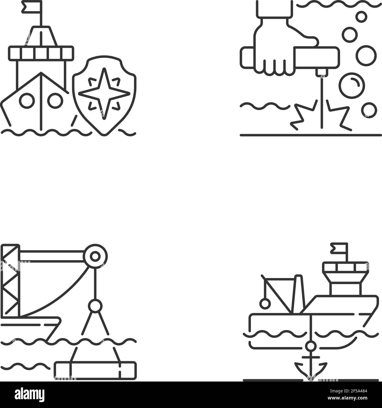 Maritime industry linear icons set Stock Vector Image & Art - Alamy