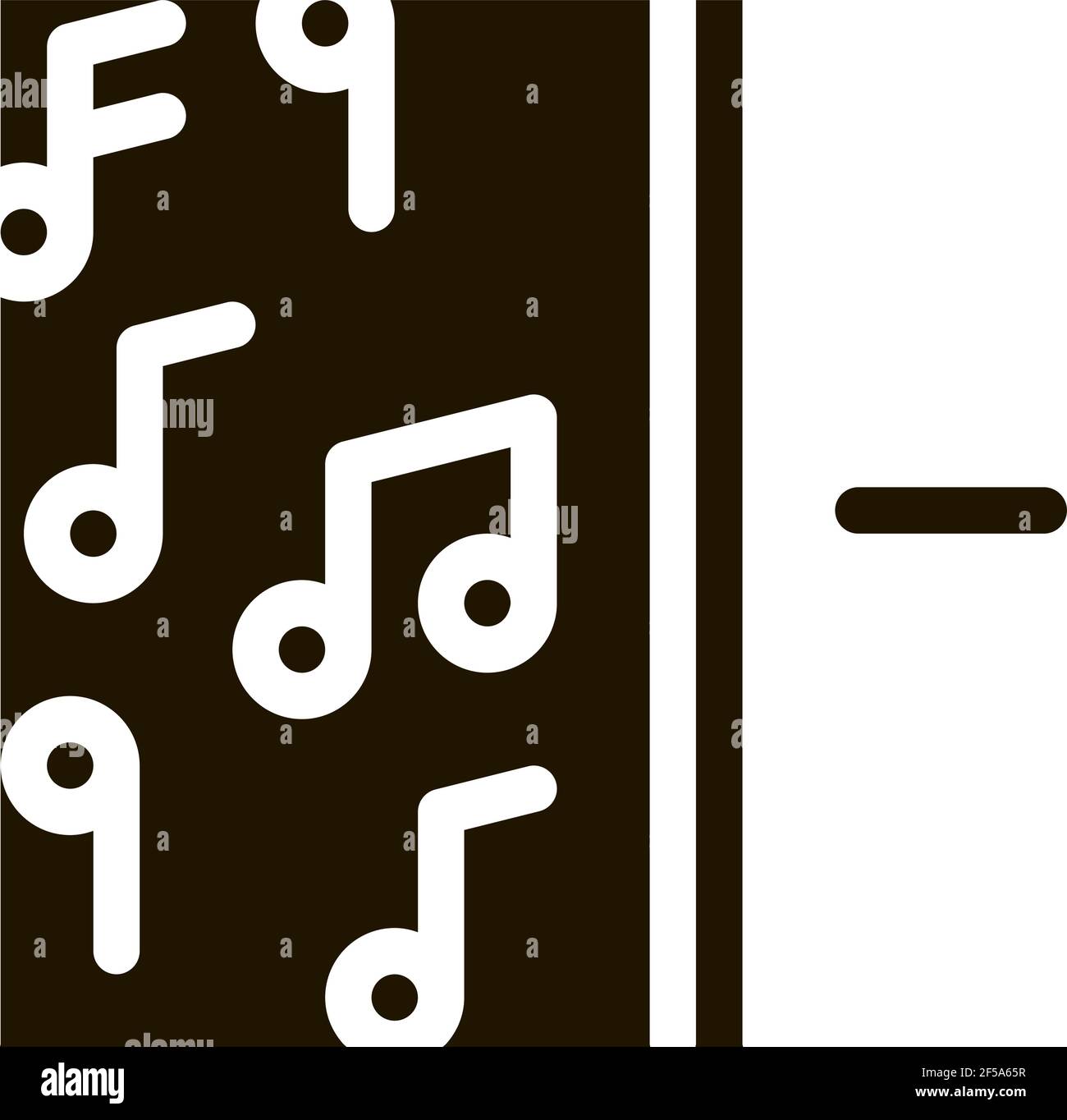 one side of music other half silence icon Vector Glyph Illustration ...