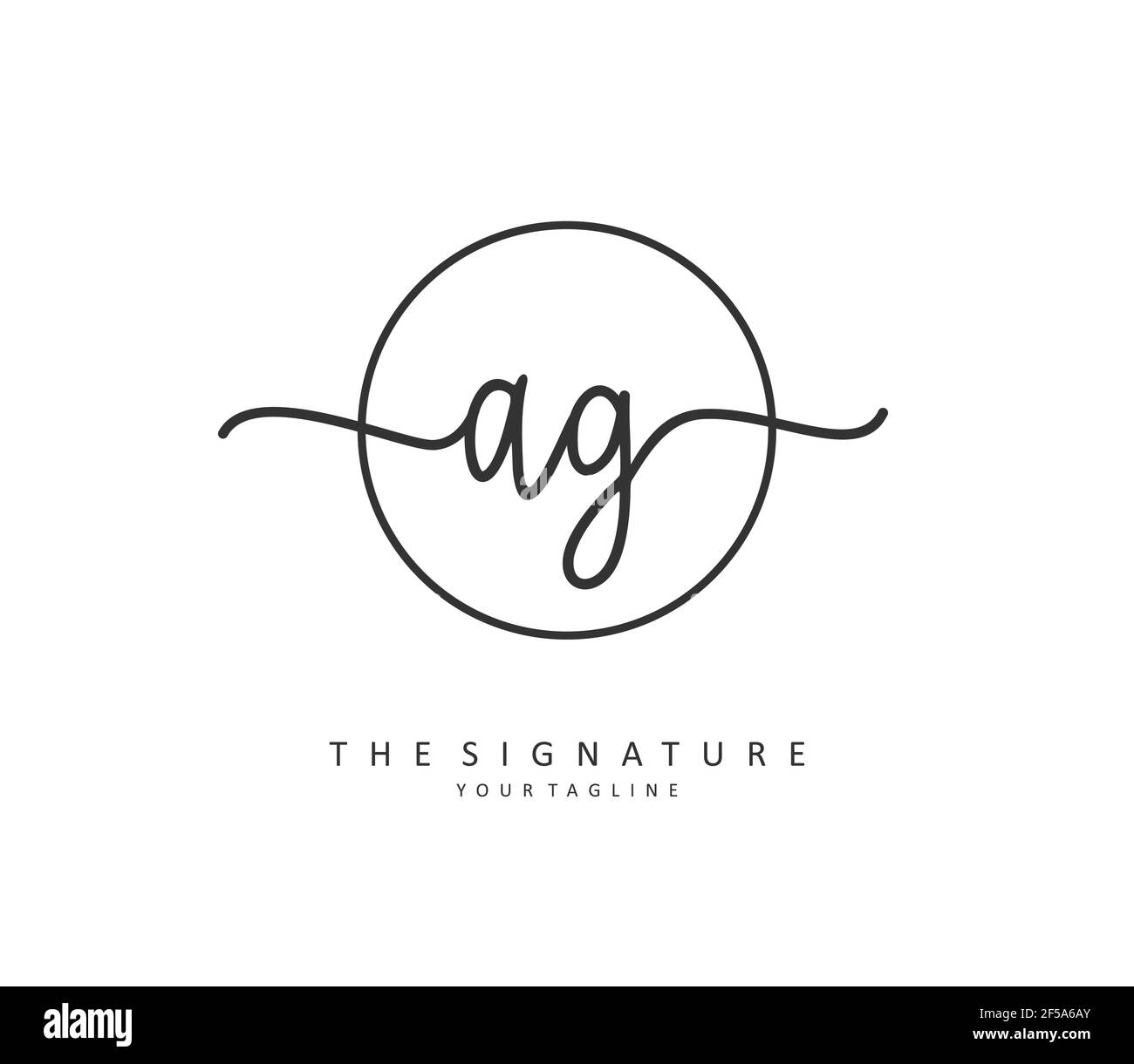 AG Initial letter handwriting and signature logo. A concept handwriting ...
