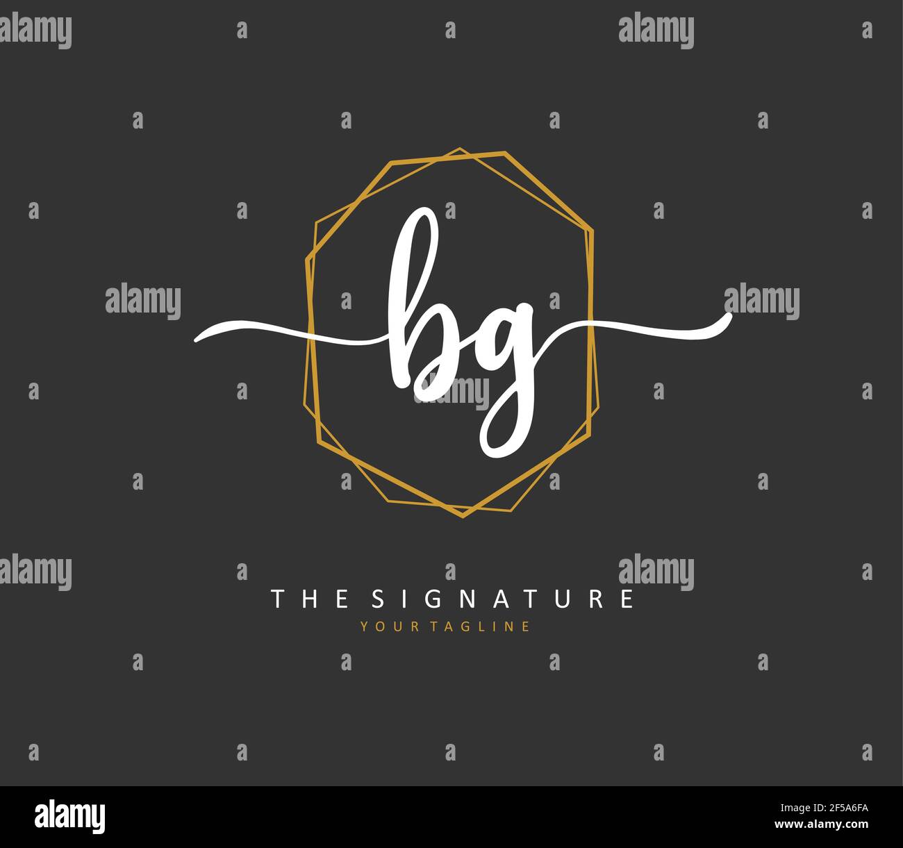 BG Initial letter handwriting and signature logo. A concept handwriting ...