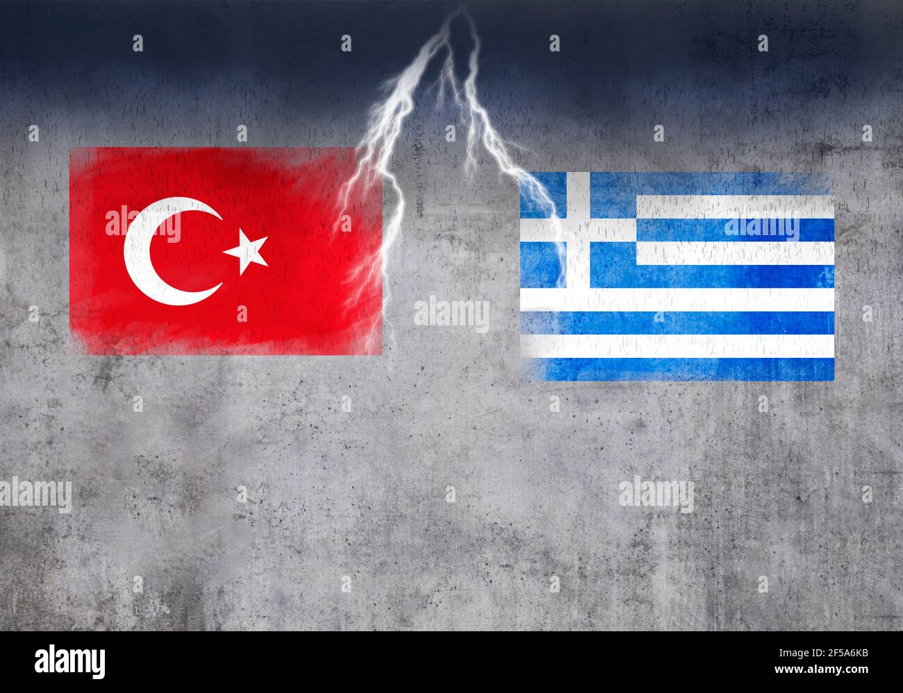 Turkey greece flag hi-res stock photography and images - Alamy