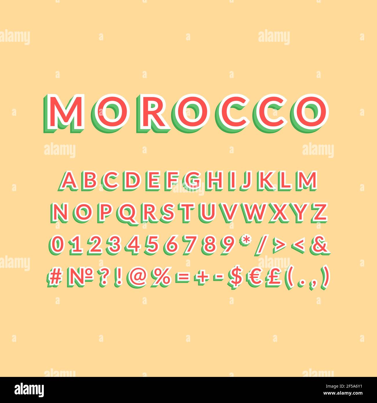 Morocco vintage 3d vector alphabet set Stock Vector Image & Art - Alamy