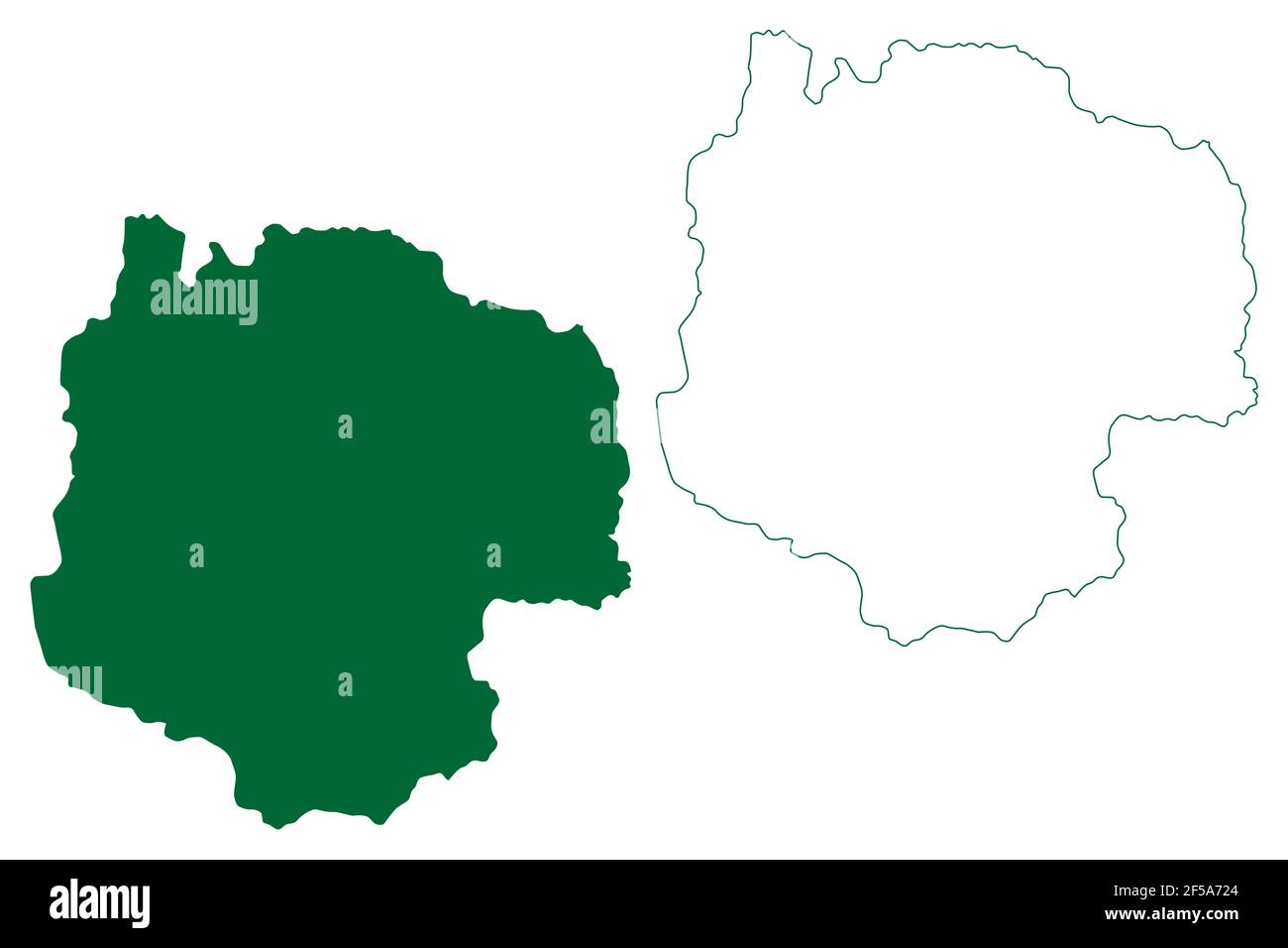 Dang district (Gujarat State, Republic of India) map vector ...