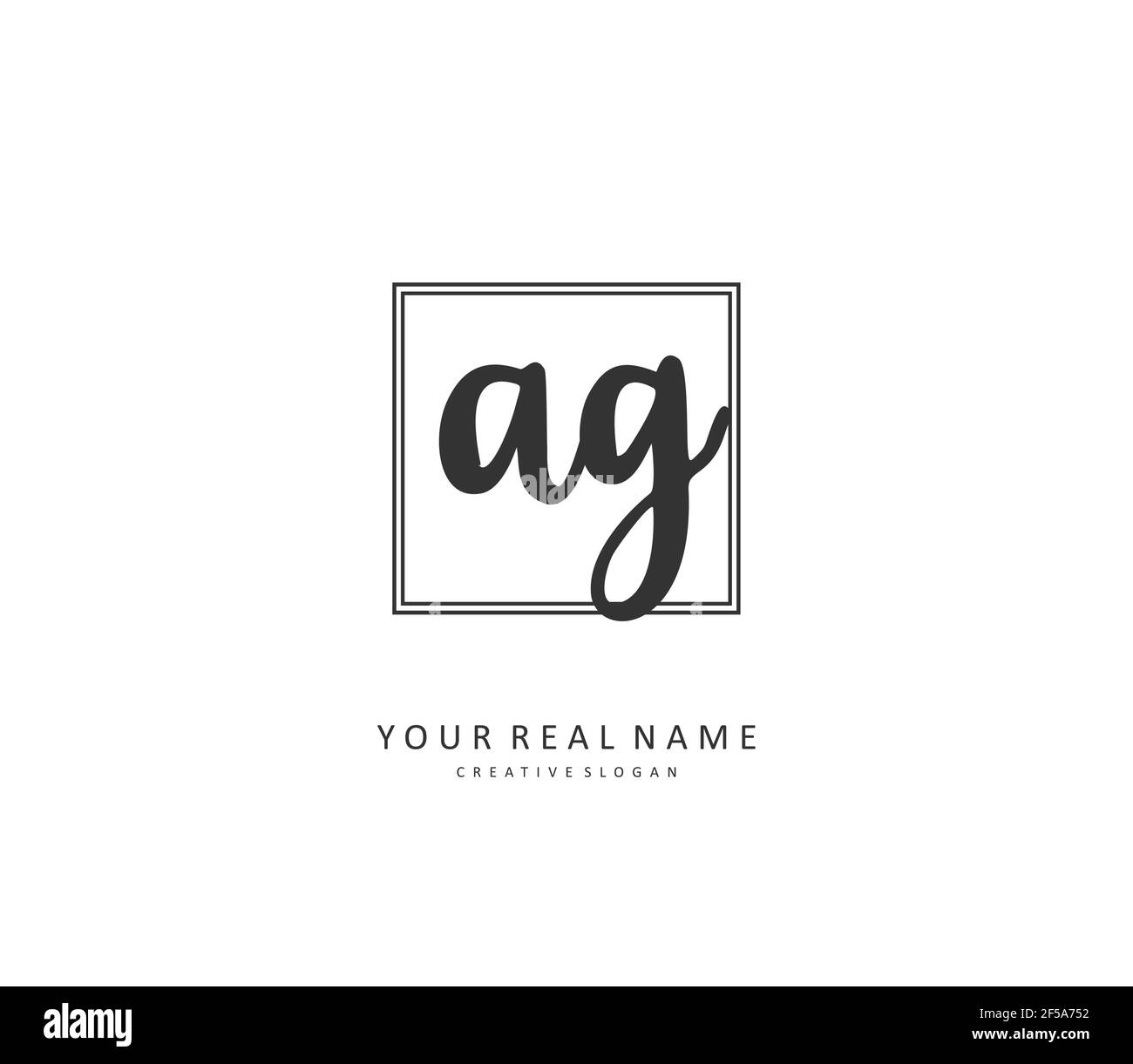 AG Initial letter handwriting and signature logo. A concept handwriting ...