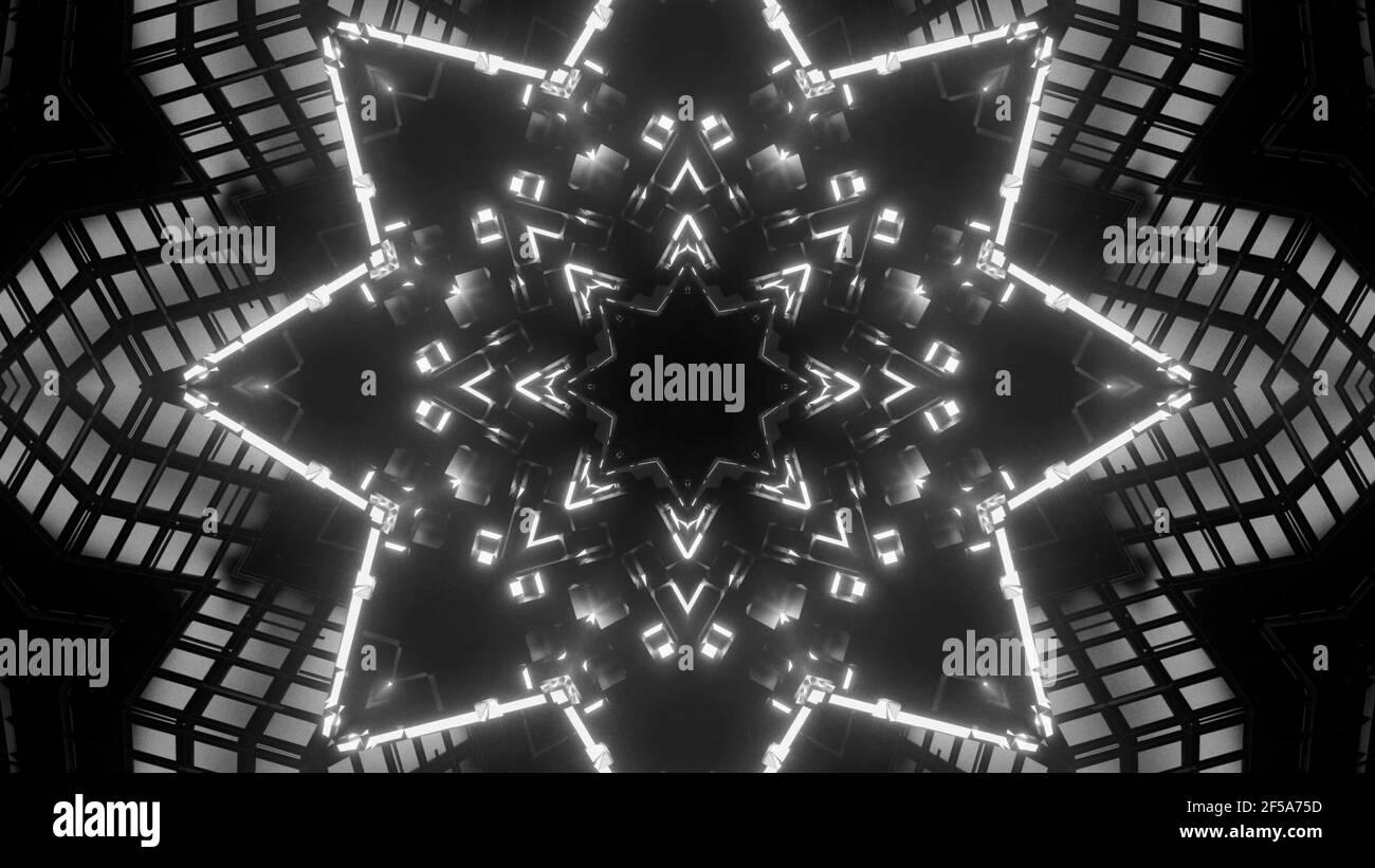 3D rendering of a futuristic background with geometric shapes and black ...