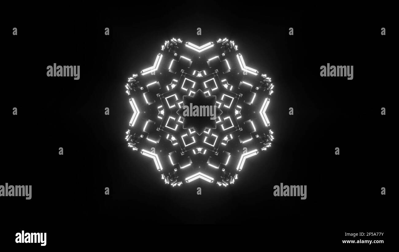 3D rendering of a futuristic background colored by black and white ...