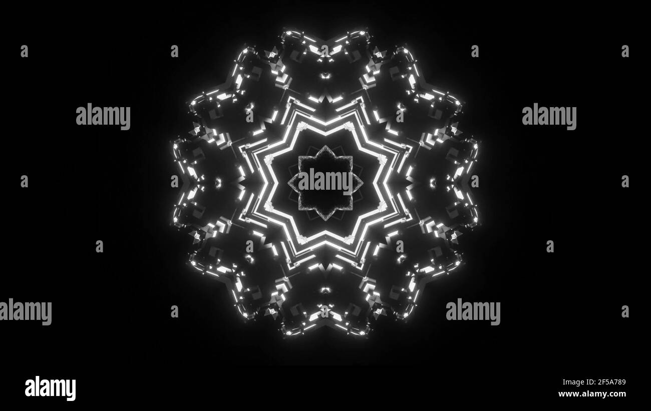 3D rendering of a futuristic background colored by black and white ...