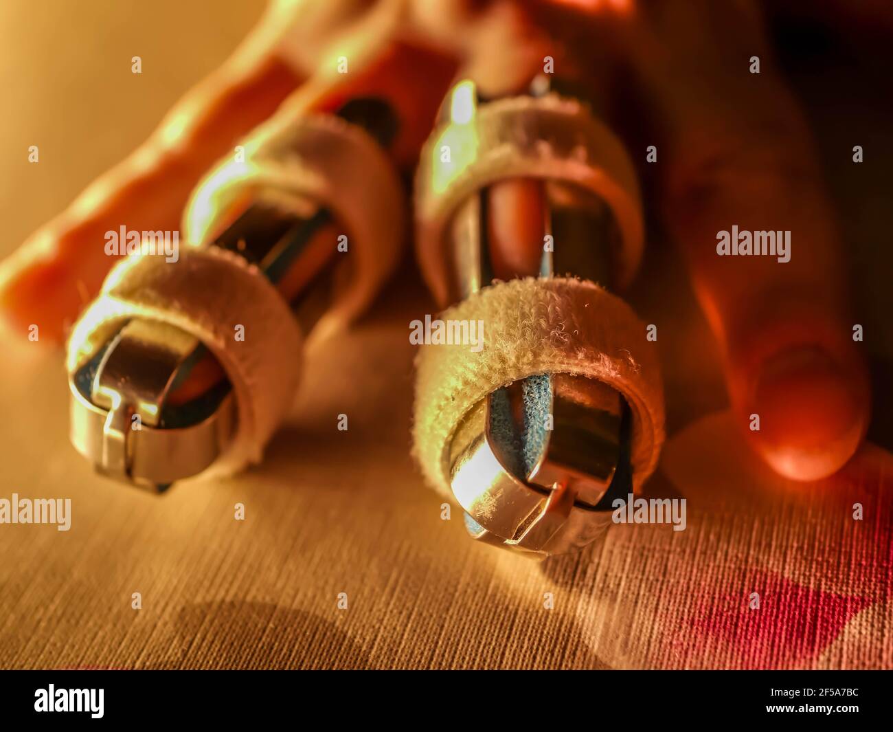 Grey plastic two-sided Finger Splint with two convenient hook-and-loop ...