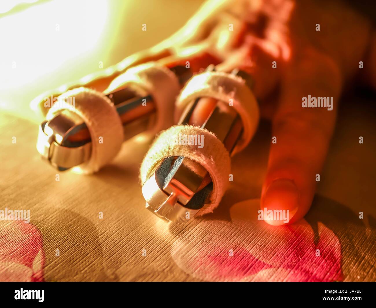 Grey plastic two-sided Finger Splint with two convenient hook-and-loop ...