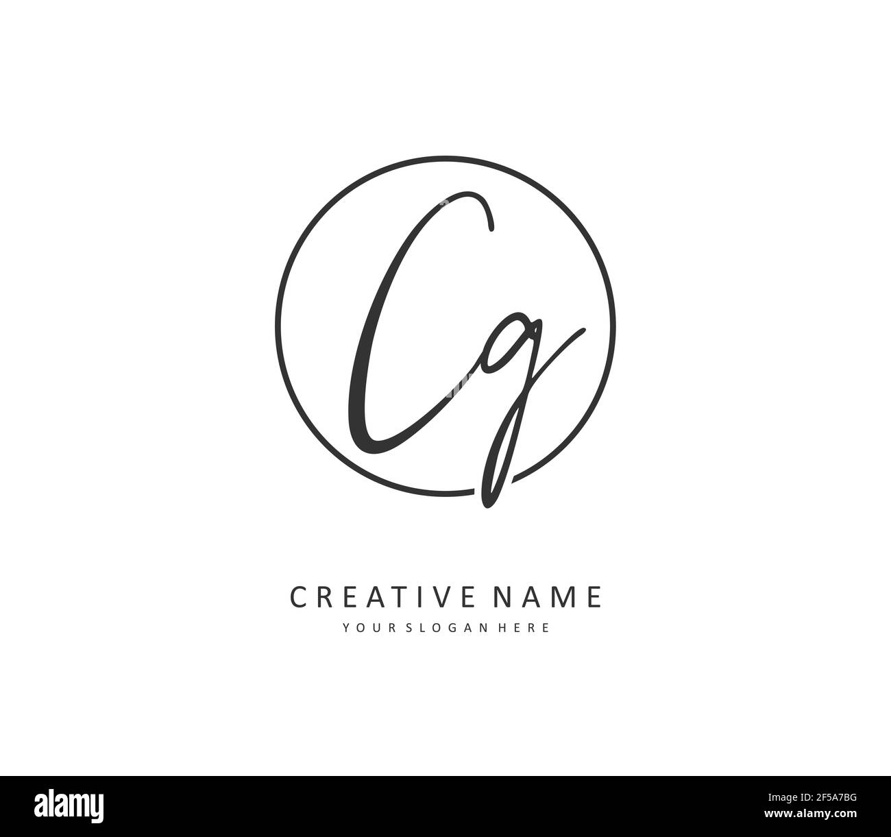 CG Initial letter handwriting and signature logo. A concept handwriting ...