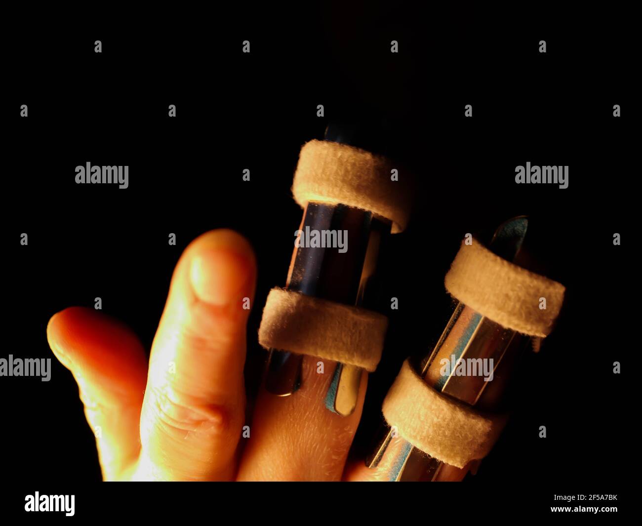 Grey plastic two-sided Finger Splint with two convenient hook-and-loop ...