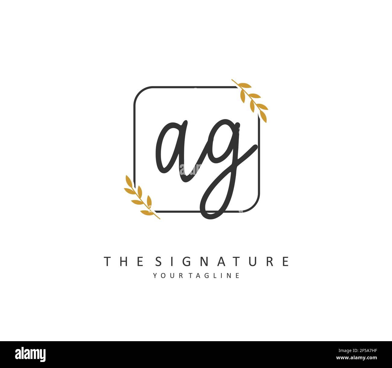 AG Initial letter handwriting and signature logo. A concept handwriting ...