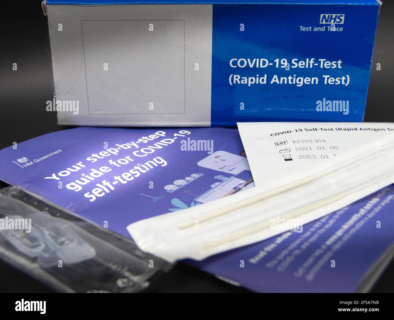Covid-19 Rapid Antigen Test Kit used in UK schools Stock Photo - Alamy
