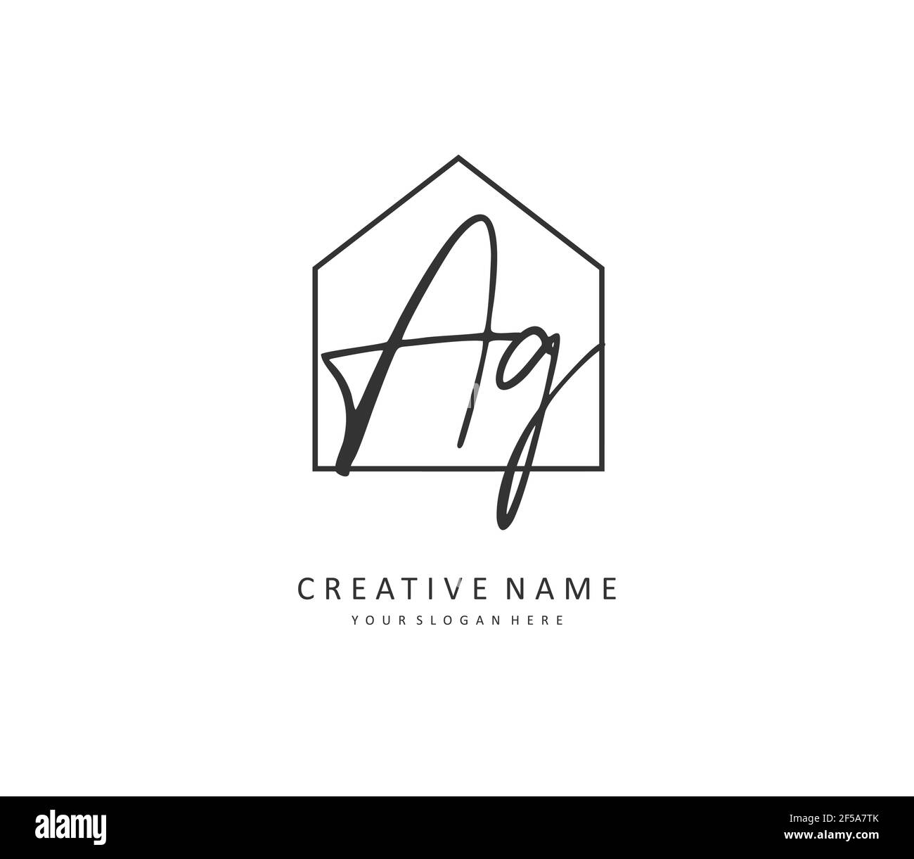 AG Initial letter handwriting and signature logo. A concept handwriting ...
