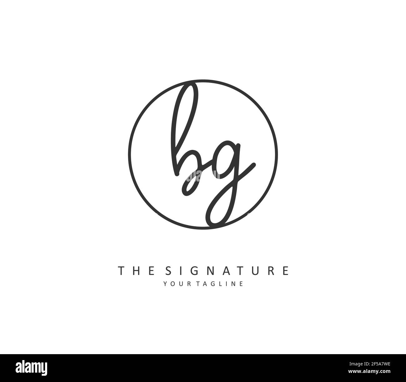 BG Initial letter handwriting and signature logo. A concept handwriting ...