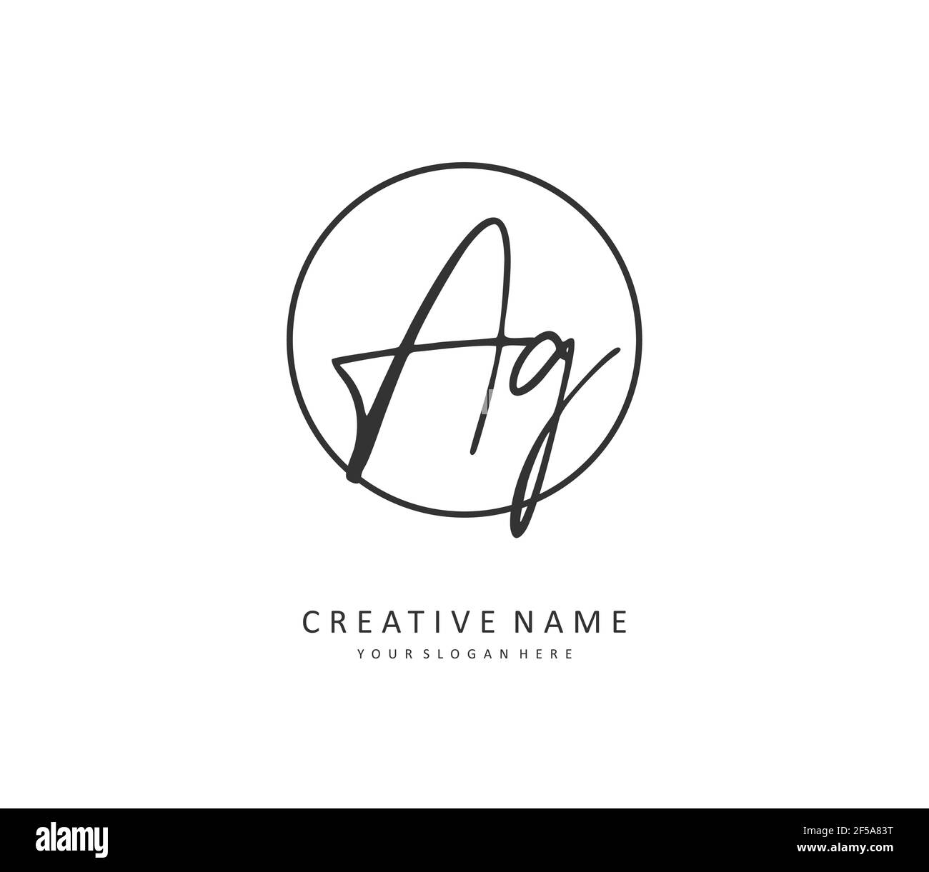 AG Initial letter handwriting and signature logo. A concept handwriting ...