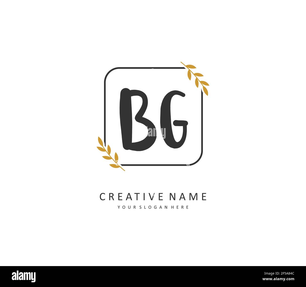 BG Initial letter handwriting and signature logo. A concept handwriting ...