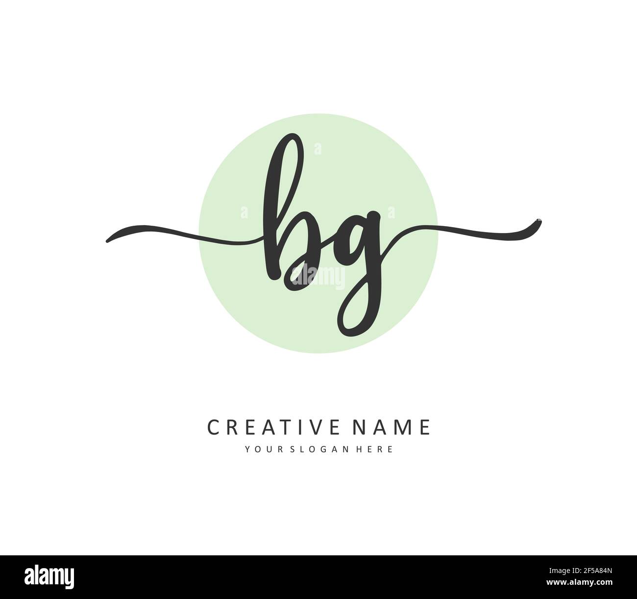 BG Initial letter handwriting and signature logo. A concept handwriting ...