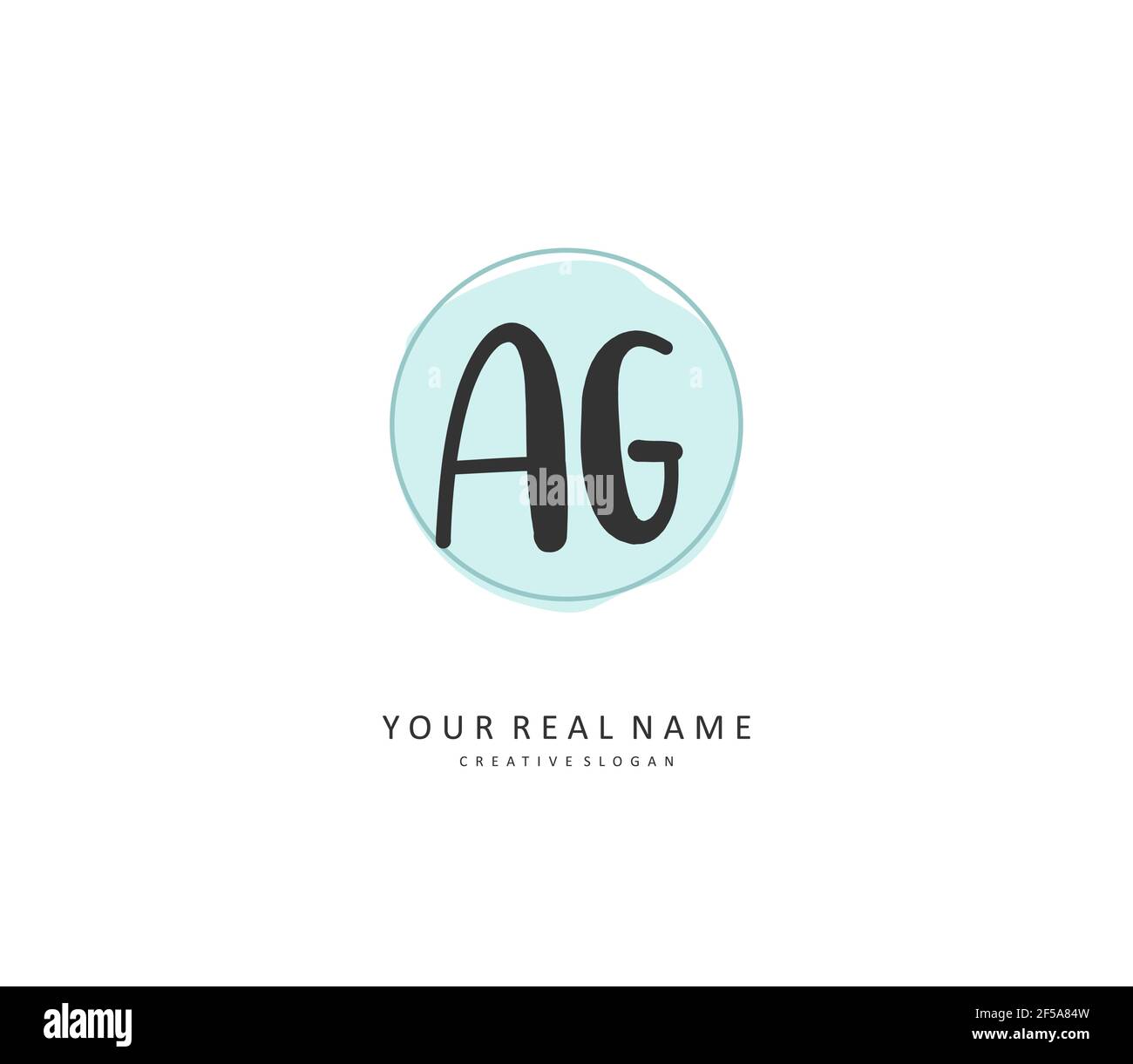 AG Initial letter handwriting and signature logo. A concept handwriting ...