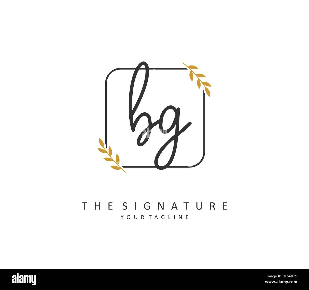 BG Initial letter handwriting and signature logo. A concept handwriting ...