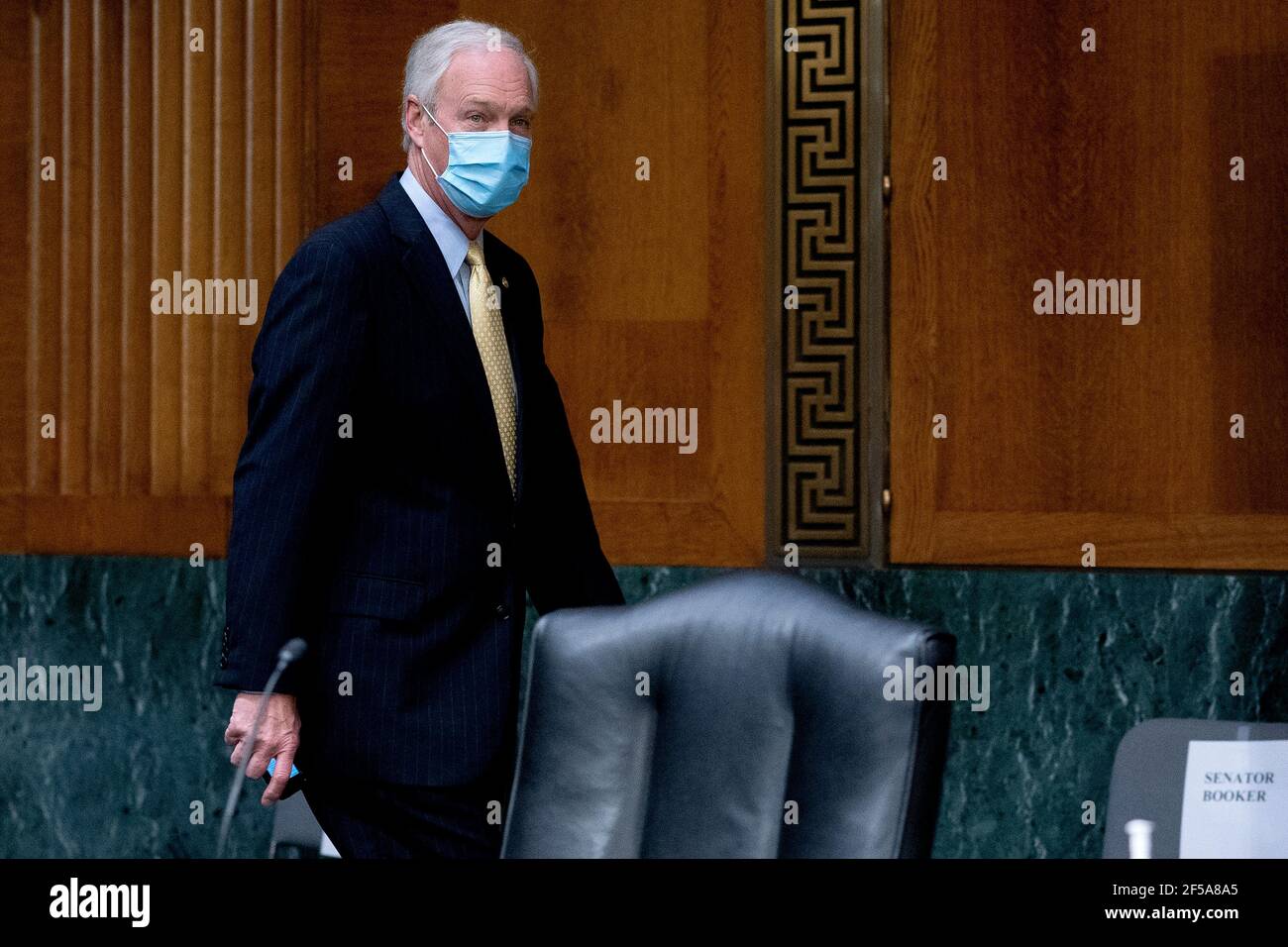 United States Senator Ron Johnson (Republican of Wisconsin) arrives to ...