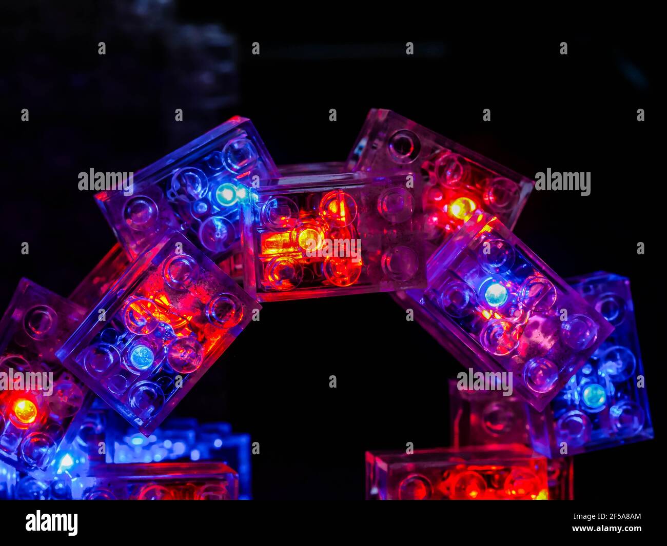 Toy bricks with bright LED lights Stock Photo - Alamy