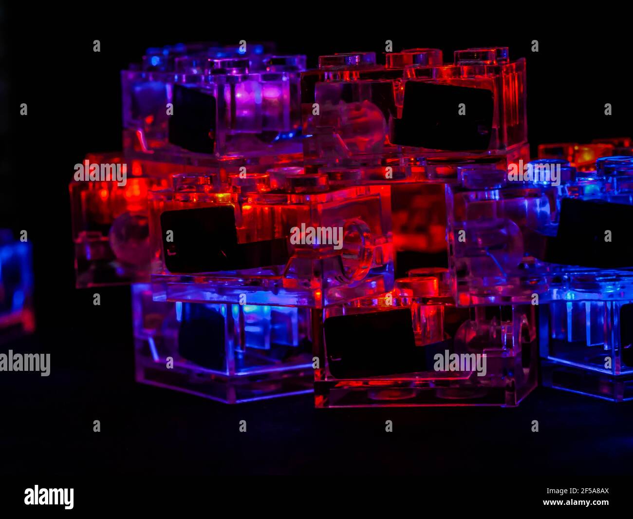 Toy bricks with bright LED lights Stock Photo - Alamy
