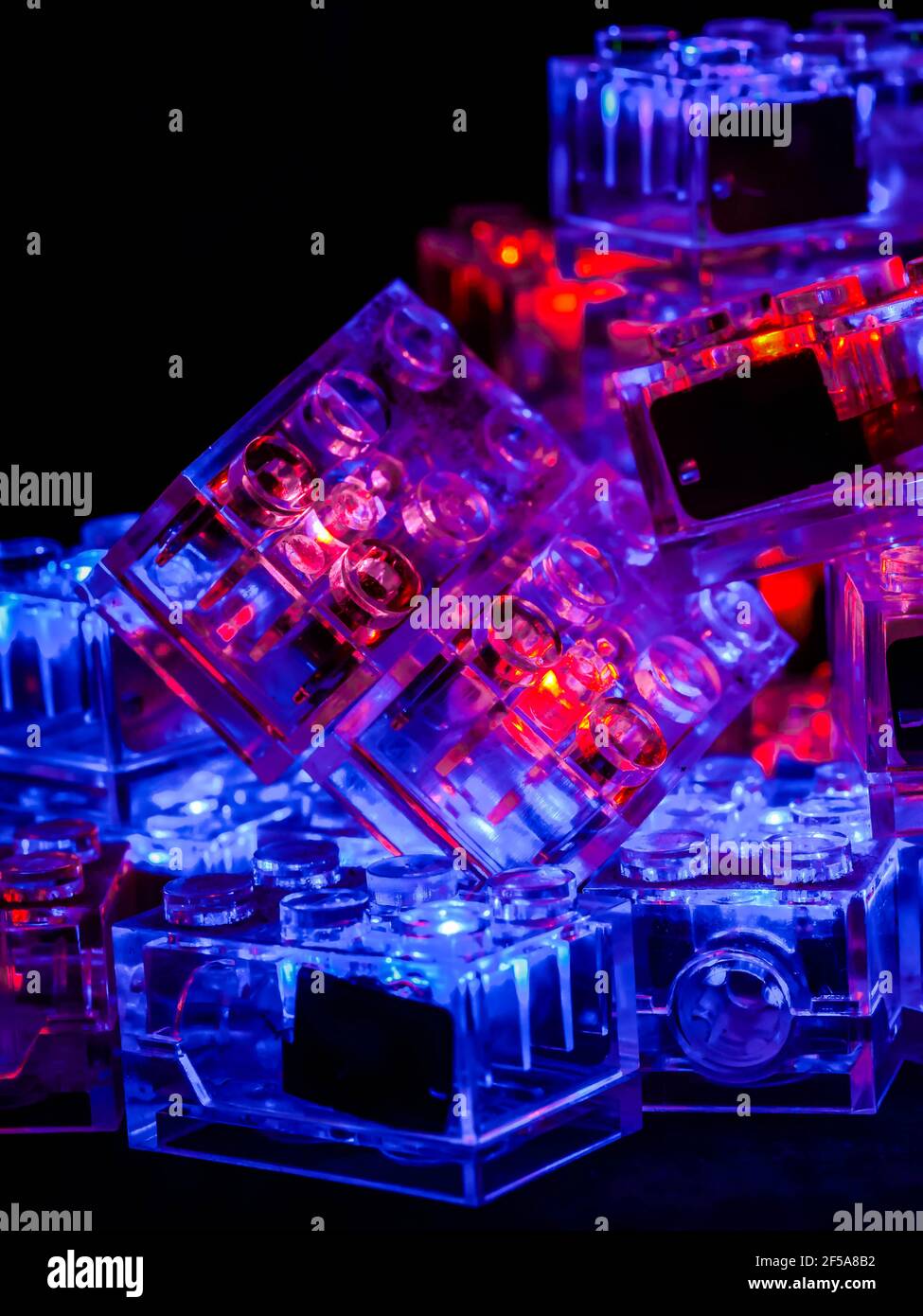 Toy bricks with bright LED lights Stock Photo - Alamy