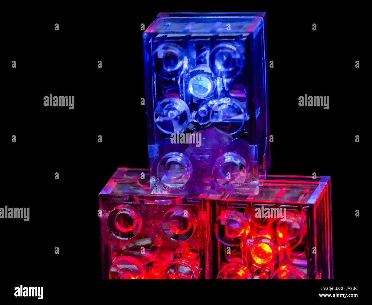 Toy bricks with bright LED lights Stock Photo - Alamy