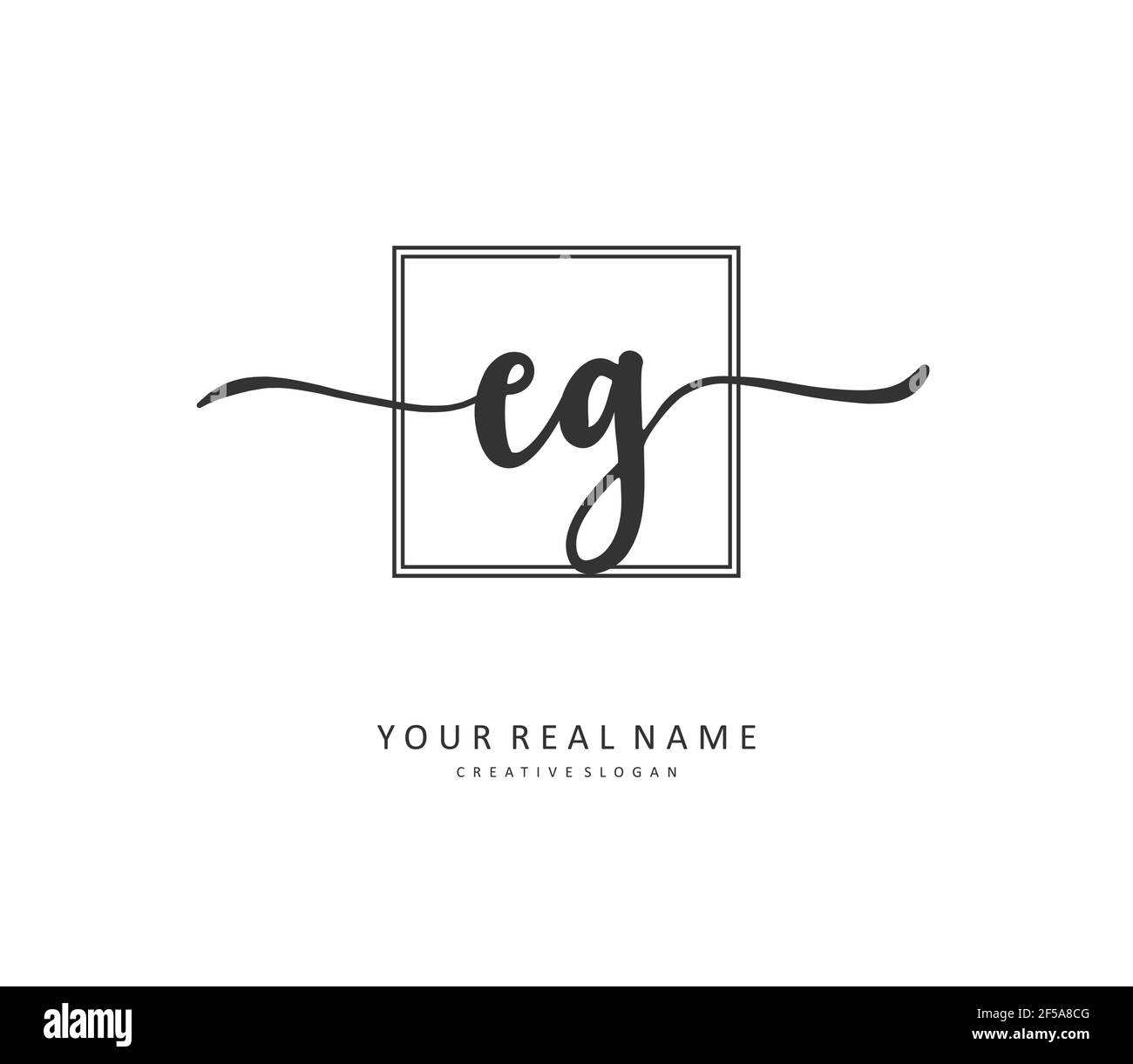 EG Initial letter handwriting and signature logo. A concept handwriting ...