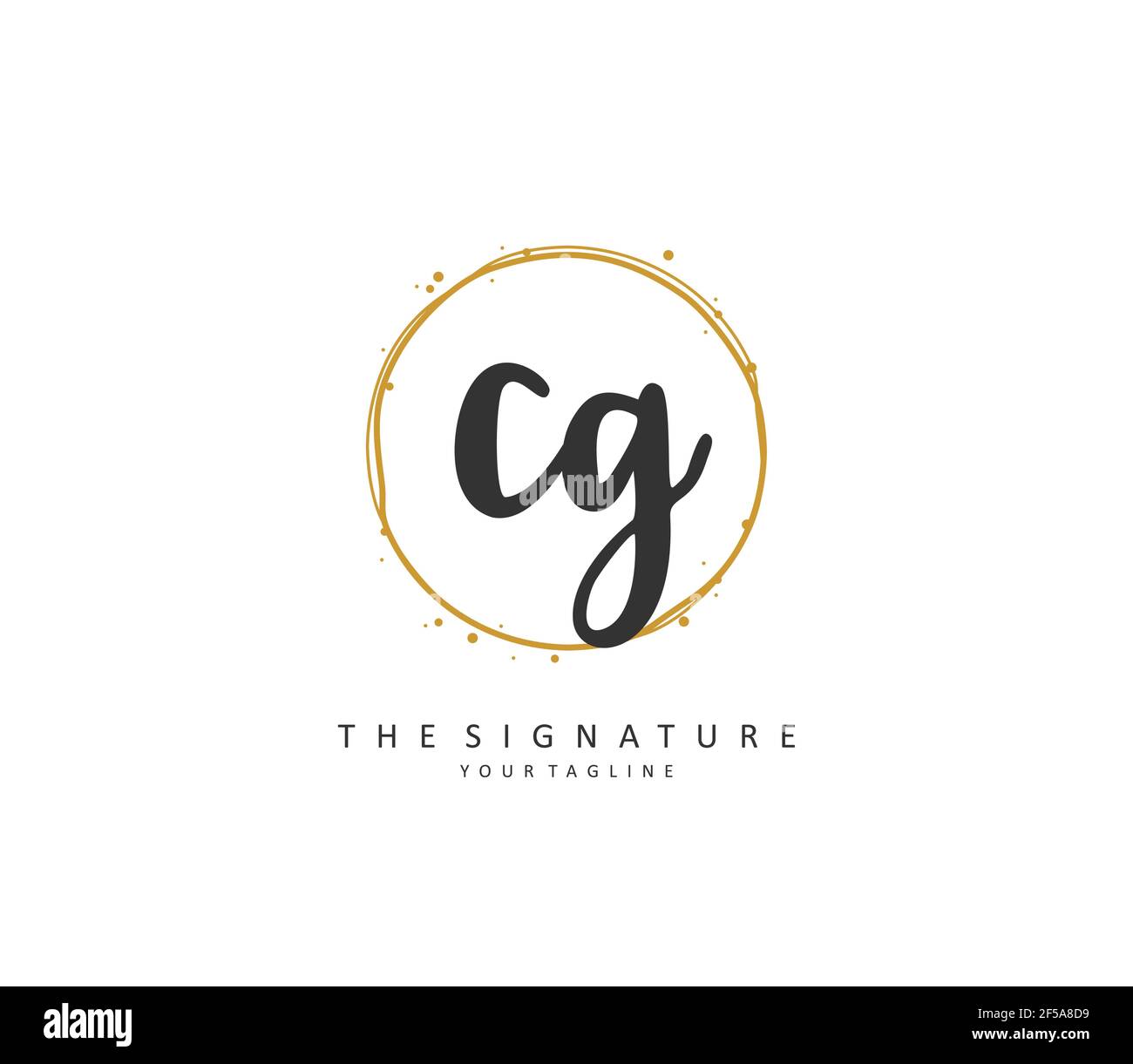 CG Initial letter handwriting and signature logo. A concept handwriting ...