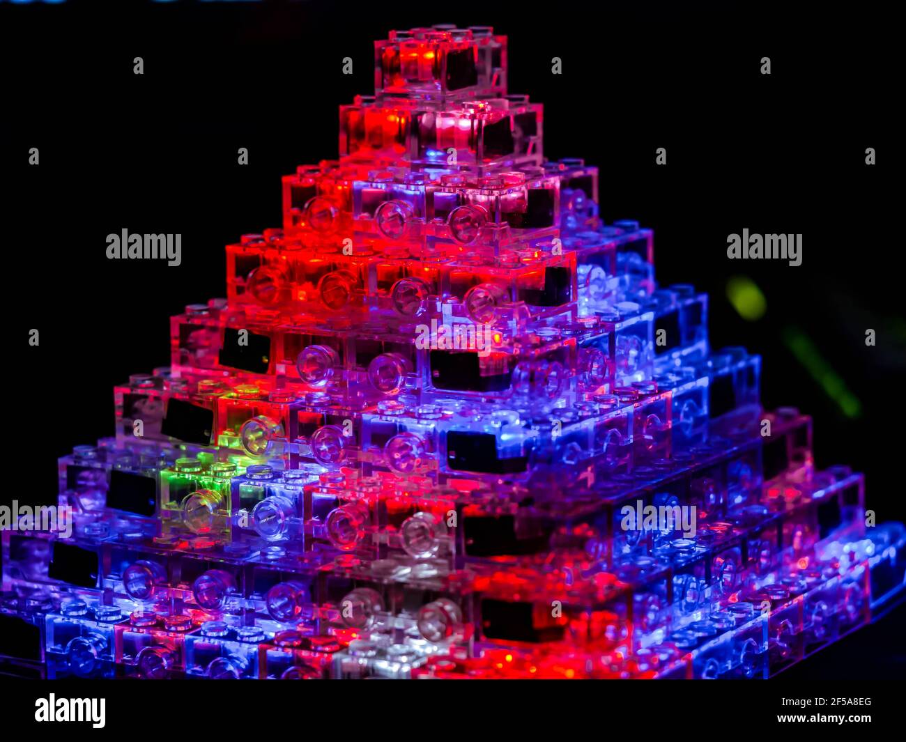 Toy bricks with bright LED lights Stock Photo - Alamy